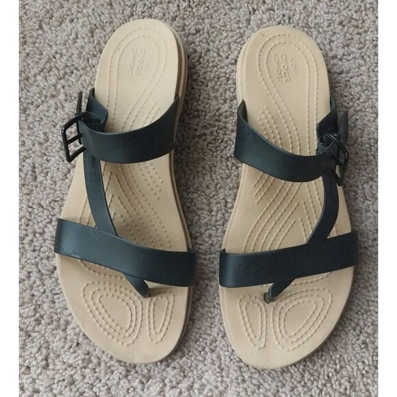 CROCS | Shoes | Crocs Womens Tulum Black Sandals Iconic Comfort Size 9 ...